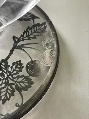Indiana Glass | Accents | Pair Of Indiana Glass Willow Wsilver Overlay ...